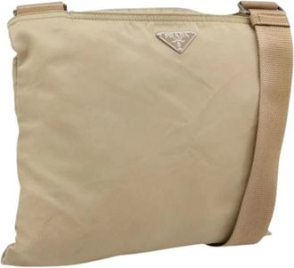 Prada Sac bandouli&egrave;re vintage en nylon Prada doccasion - Femme - Pre-owned - Beige - Taille: ONE Size