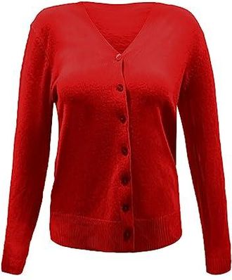 Generic Cardigan pour femme en tricot tendance pour sortir, v&ecirc;tements dext&eacute;rieur basiques, coupe ajust&eacute;e, printemps, confortable, doux, manches longues, cardi