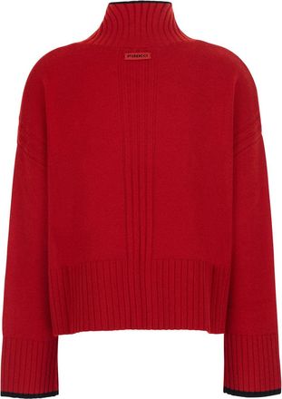 Pinko Womens Sweater Red Wool And Cashmere Tops Top