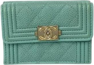 Chanel Portefeuille Tri-fold Pre-owned (Vintage) - Femme - Pre-owned - Bleu - Taille: ONE Size
