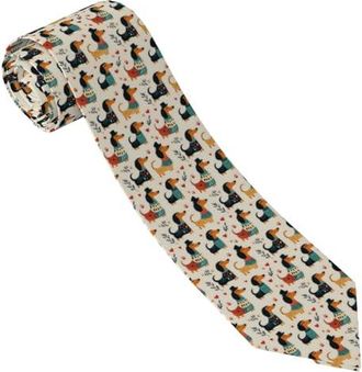 Generic Cravate DAffaires Adorable Teckel &Agrave; Imprim&eacute; Color&eacute; Classique Men Tie R&eacute;glable Cravate Pour Homme Pour Affaires Mariage Travail