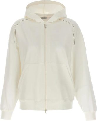 Brunello Cucinelli Femme, Sweatshirts et sweats &agrave; capuche, Blanc, Taille: 36 FR SweaT-shirts