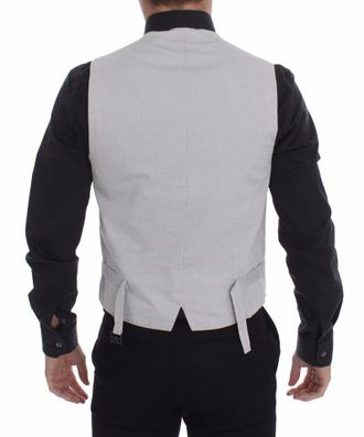 Dolce & Gabbana Mens Beige Silk Blend Dress Formal Vest Gilet Cotton