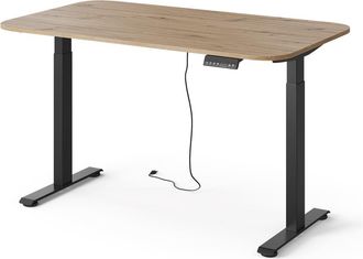 Vicco h&ouml;henverstellbarer elektrischer Schreibtisch Elevate, Schwarz/Artisan, 140 x 80 cm, 2 Motoren, 100 kg Tragkraft