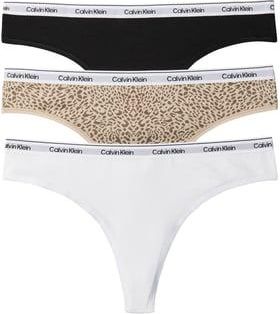 Calvin Klein Lot de 3 slips br&eacute;siliens en coton m&eacute;lang&eacute;