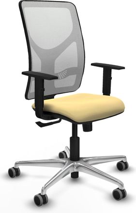 Piqueras y Crespo Drehbarer Schreibtischstuhl ohne Rollen, mit 1D-Armlehnen, h&ouml;henverstellbare Lendenwirbelst&uuml;tze, ausgestattet mit 3 Positionen und Schneideschaum, Wei