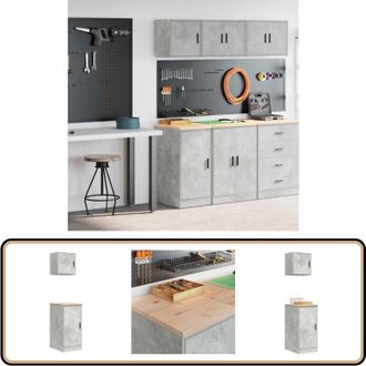 vidaXL vidaXL Armoires de garage 2 pcs gris béton bois dingénierie