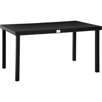 OUTSUNNY Table &agrave; manger de jardin - Outsunny - pour 6 personnes - en aluminium - 140 x 90 x 74 cm - couleur bois