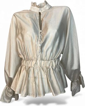 Vicolo Femme, Blouses et Chemises, Jaune, Taille: 38 FR Tf0278 Bluse mit Volants