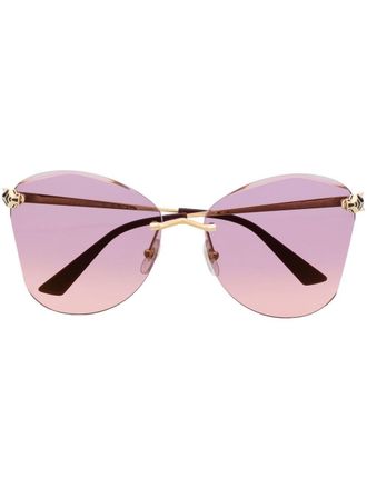 Cartier lunettes de soleil &agrave; monture ronde - Or
