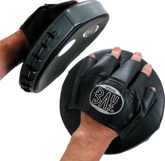 Bay Tactical MMA Fokus-Pratzen, Schwarz/Grau, 18,5 cm Durchmesser