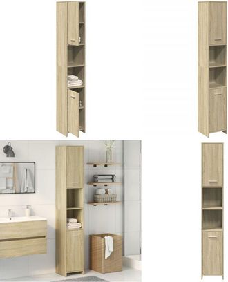 vidaXL Badezimmerschrank Sonoma-Eiche 30x30x183,5 cm Holzwerkstoff - Vidaxl