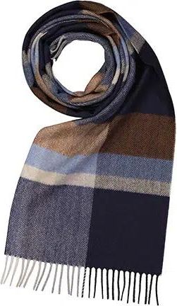 Dante Herren Schal blau Kashmere-Wolle