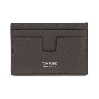 Tom Ford Klassische Kartenh&uuml;lle aus genarbtem Leder - - Accessories - Herren - Grau - ONE SIZE