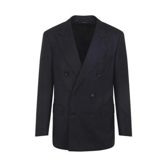 Tom Ford Dezentes Nadelstreifen-Sakko - - Jackets - Herren - Blau - M
