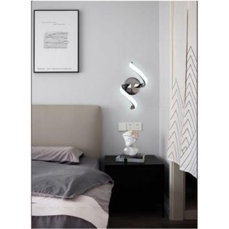 Trade Shop Trade Shop Traesio - Trade Shop - led Wandleuchte 9Watt gebogen Spirale Kaltes Licht nat&uuml;rliches warmes E58 Silber