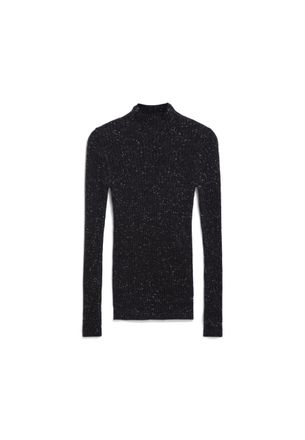 Armedangels Damen Pullover aus recyclem Bio-Woll Mix ALAANIA Tweed Fitted Black-oatmilk