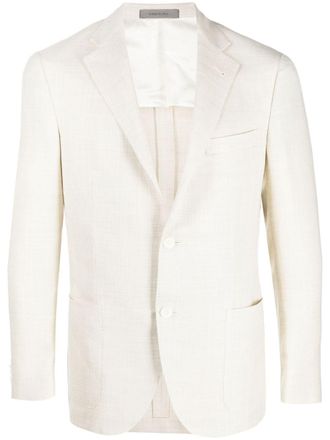 Corneliani blazer en laine m&eacute;lang&eacute;e &agrave; simple boutonnage - Tons neutres
