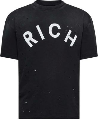 John Richmond Homme, Tops, Noir, Taille: L T-shirt avec lettrage frontal et d&eacute;tails graphiques