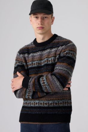 Levi's Pull Col Rond Presidio - Homme - Multicolore / Elias Geo Fairisle Jet Black - 2XL