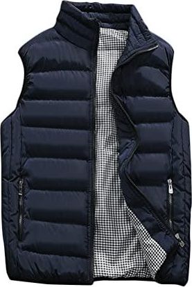 ORANDESIGNE Homme Gilet Duvet Slim Légère Veste Blouson Doudoune sans Manches Manteau Matelassée Rembourrée Coton Down Jacket à Capuche Amovible Sport Décontracté