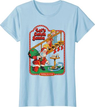 Steven Rhodes Lets Catch Santa Christmas Retro Vintage Funny Adult Humor T-Shirt