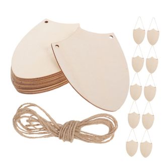 Cabilock 20 Stück Teiliges Holzschild Blanko Ritterschild Form DIY Bastelornamente aus Naturbelassenem Holz zum Bemalen und Dekorieren für Weihnachtsdeko Party