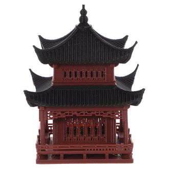 BESPORTBLE SHINEOFI Miniatur Pavillon Dekoration Chinesisch aus Kunststoff Kleine Aquarium Landschaftsfigur Mikro Bonsai Ornament f&uuml;r Schreibtisch und Garten
