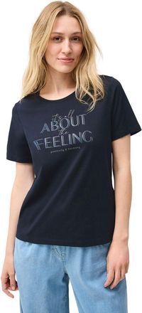 Cecil Damen Shirt mit Wording Artwork