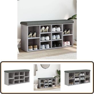 vidaXL Banc à chaussures sonoma gris 102x32x50 cm bois dingénierie - Banc Chaussure - Banc Entrée - Rangement Chaussures - Meuble Salle Dentrée - Banc