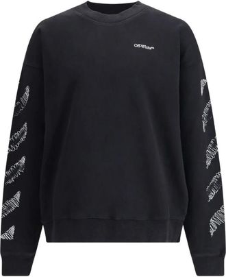 Off-white Homme, Sweatshirts et sweats &agrave; capuche, Noir, Taille: L Scribble Diag SweaT-shirt