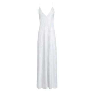 Khaite Carina Pailletten Kleid mit tiefem V-Ausschnitt Maxi - - Dresses - Damen - Wei&szlig; - 2XS