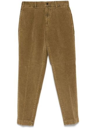 Dell'Oglio Tapered-Hose aus Cord - Braun