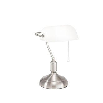 Luce-Ambiente-Design Marshall Table Lamp in Nickel Metal with White Glass Diffuser