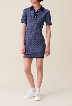 Claudie Pierlot Robe courte monogramme marine