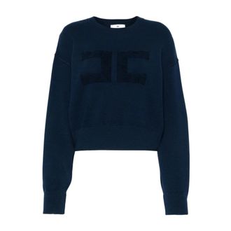 Elisabetta Franchi Round-Neck Strickwaren - - Knitwear - Damen - Blau - L