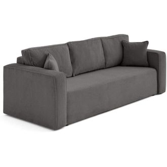 Best Mobilier Bestmobilier - Topaze - canap&eacute; droit 3 places convertible avec coffre en velours textur&eacute;