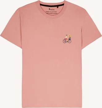 Faguo T-shirt rose vélo brodé coton - ARCY