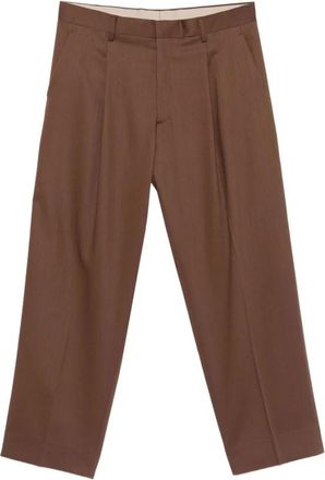 Costumein Braune Plissierte Hose Gerades Bein - - Trousers - Herren - Braun - XL