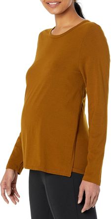 Amazon Essentials Damen Still-T-Shirt, Dunkles Kastanienbraun, S