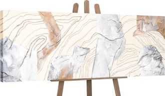 Yohji Yamamoto Art Luxus Abstrakt Design Acryl Gem&auml;lde auf Leinwand Sinfonie handgemalt Wandbilder Wohnzimmer modern Wohndekor Bilder B&uuml;ro Beige Wei&szlig; echte Kunst 150