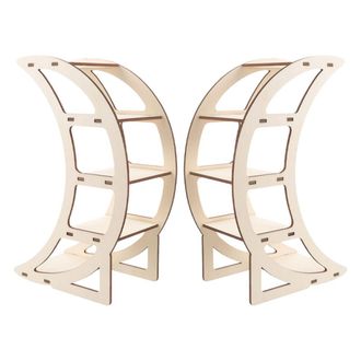 Garneck 2 St&uuml;ck Kreatives Mond Holzregal Stabiles Holzlagerregal mit Einzigartiger Mondform Dekoratives Regal f&uuml;r Wohnzimmer Schlafzimmer B&uuml;ro Vielseitiges Ti