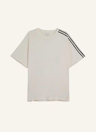 Yohji Yamamoto Y-3 Raw Edge 3-Streifen T-Shirt weiss