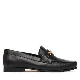 Tommy Hilfiger Slipper Tommy Hilfiger Th Chain Leather Loafer FW0FW08956 Schwarz