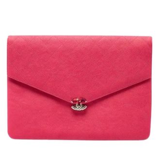 Chanel Pre-owned Quilted Caviar Leather Clutch - - Pre-owned - Damen - Rosa - ONE SIZE