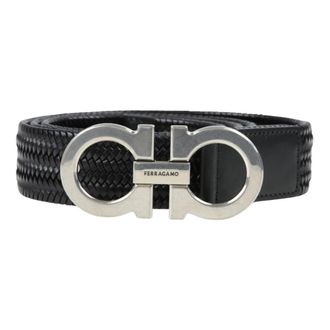 Ferragamo Gancini Stretch-G&uuml;rtel - - Accessories - Herren - Schwarzk - 105 CM