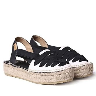 Toni Pons Espadrille pour Femme en Tissu de Coton - Rio-CU - Noir, 41 EU