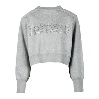 Rotate Baumwoll-Kaschmir Strickpullover - - Knitwear - Damen - Grau - M