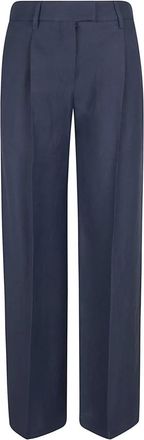 Brunello Cucinelli Femme, Pantalons, Bleu, Taille: 38 FR Loose Pleated Pantalons