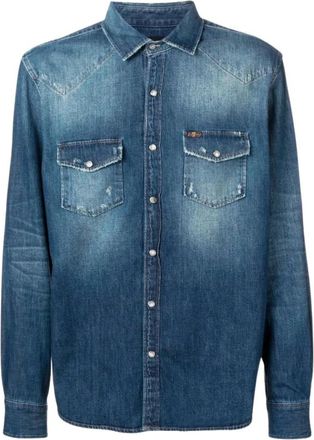 7 For All Mankind Homme, Chemises, Bleu, Taille: 2XL Western Blue Shirt